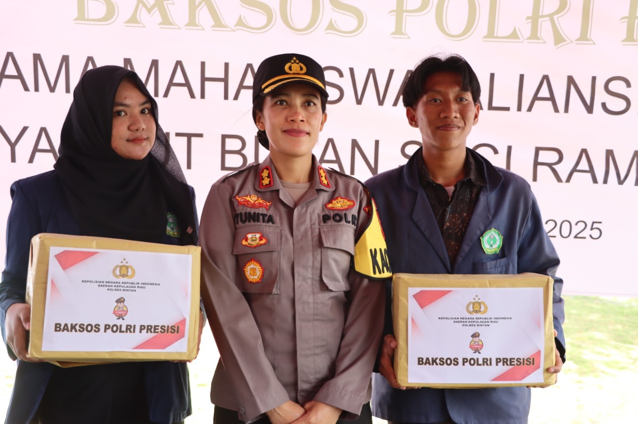 Polres Bintan dan Mahasiswa memberikan Baksos kepada Masyarakat - KEPRI EKSPRES